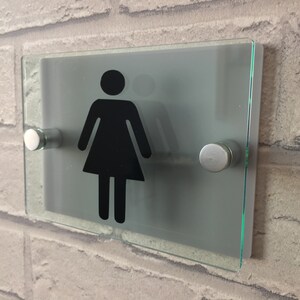 Modern Light Grey Glass Look Toilet Sign Plaque Unisex/male/female ...