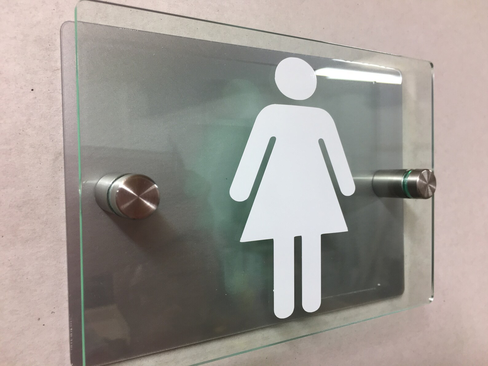 Modern Glass Look Silver Toilet Sign Plaque | Etsy UK