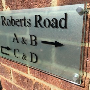 Modern Glass Acrylic Custom Building Directional Wall Sign ...
