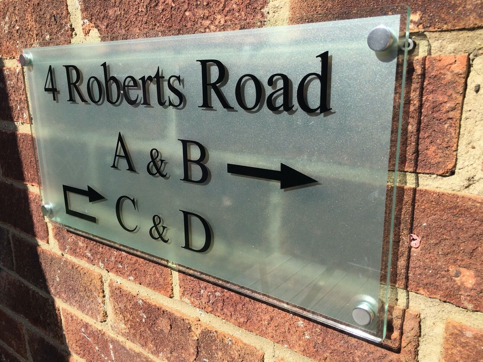 Modern Glass Acrylic Custom Building Directional Wall Sign ...