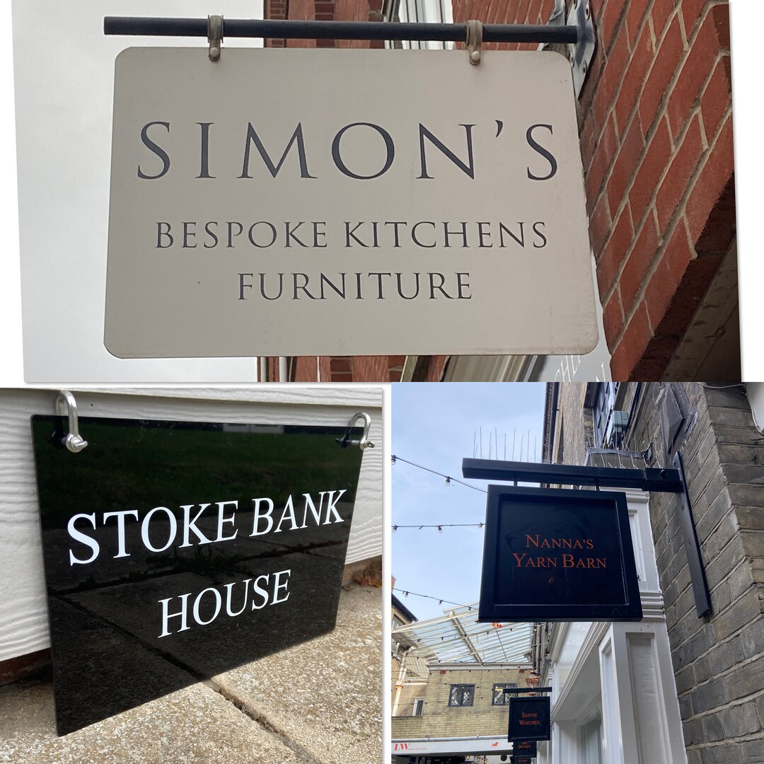 Double Sided Gloss Acrylic Personalised Hanging House Name/number Sign ...