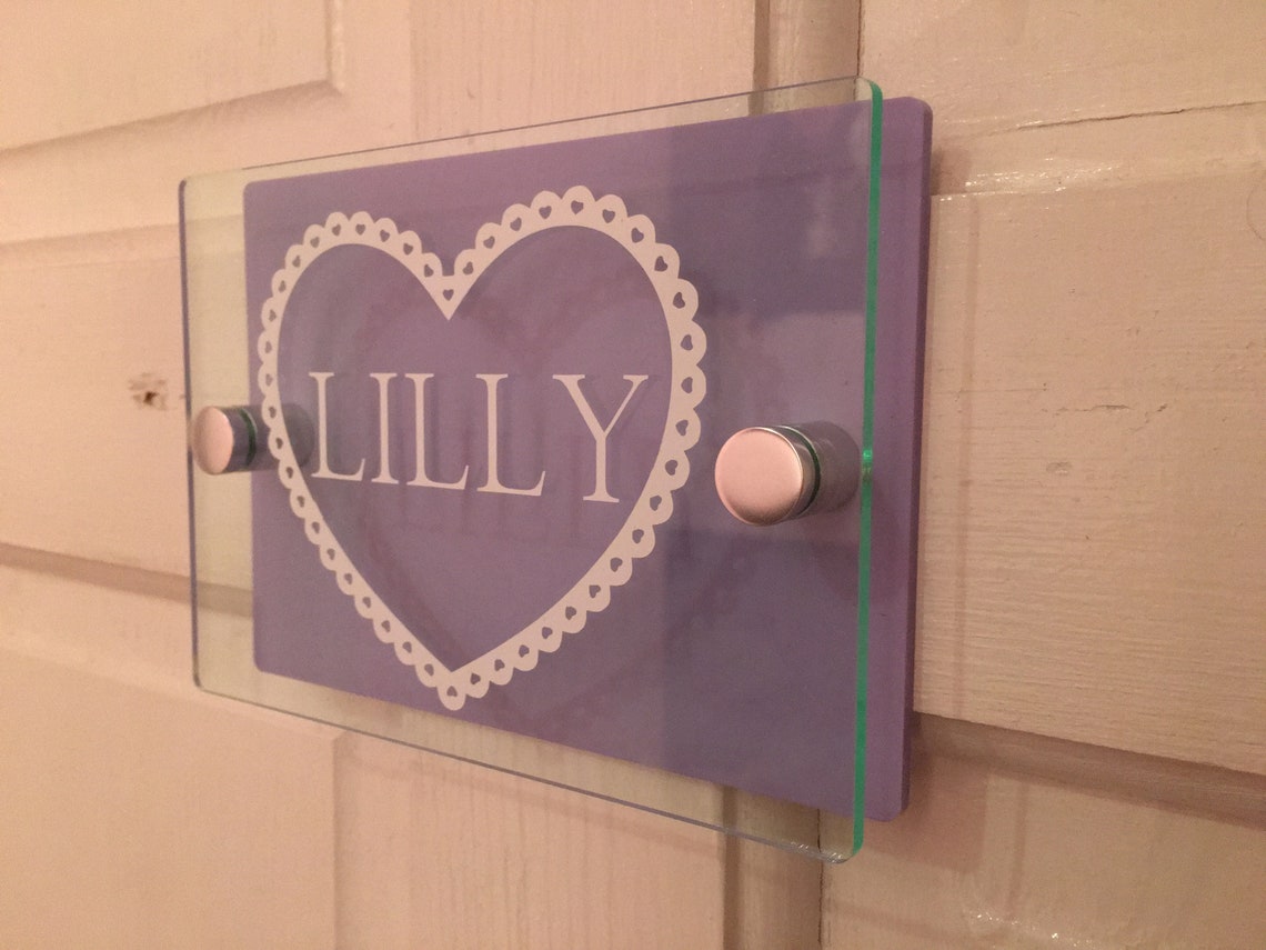 Personalised Heart Door Sign Kids Bedroom Room Sign - Etsy UK