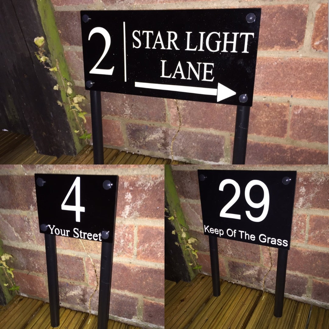 Freestanding Modern House Sign Door Number Address Plaque Small/medium ...