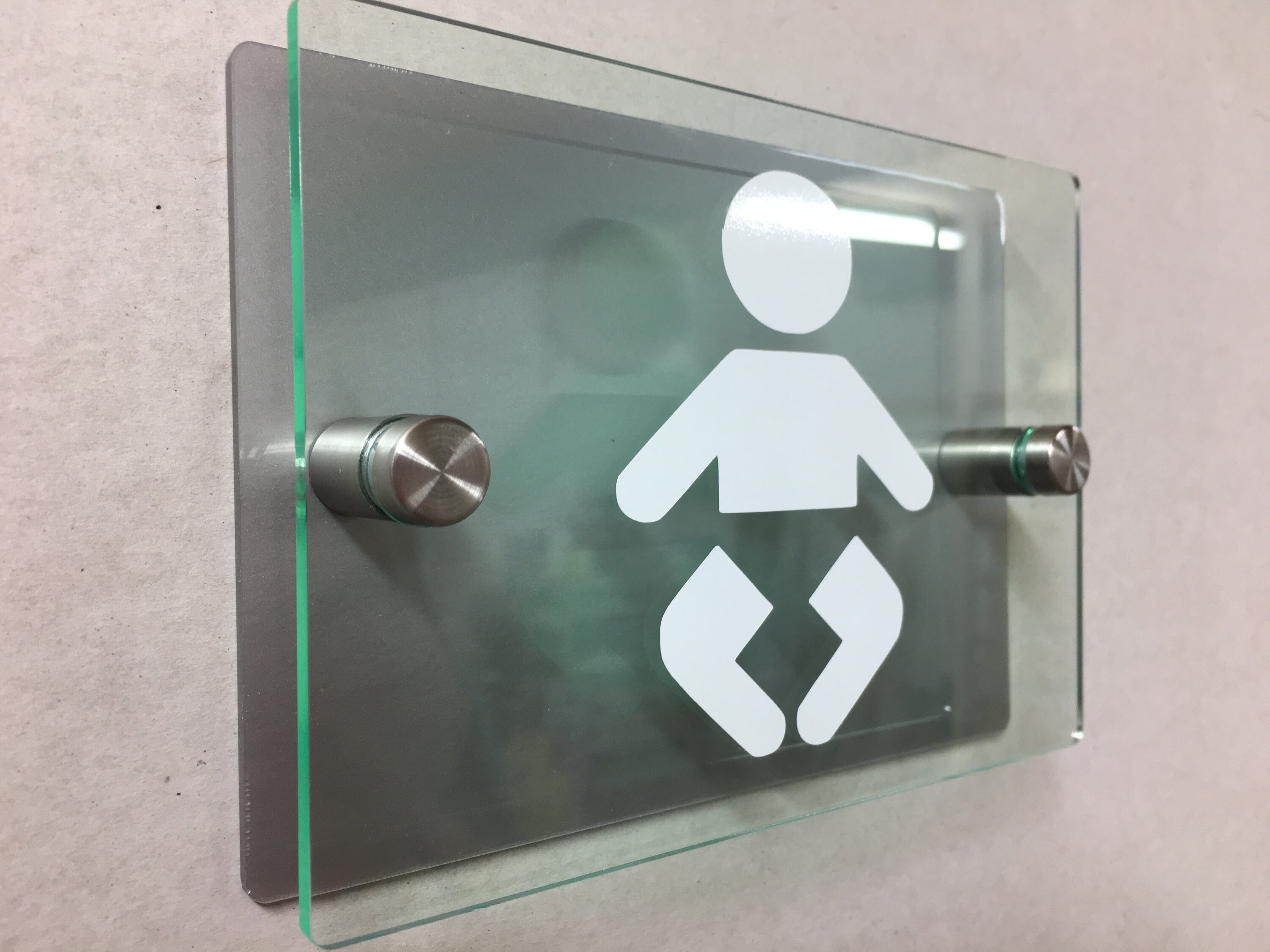 Modern Glass Look Silver Toilet Sign Plaque | Etsy UK