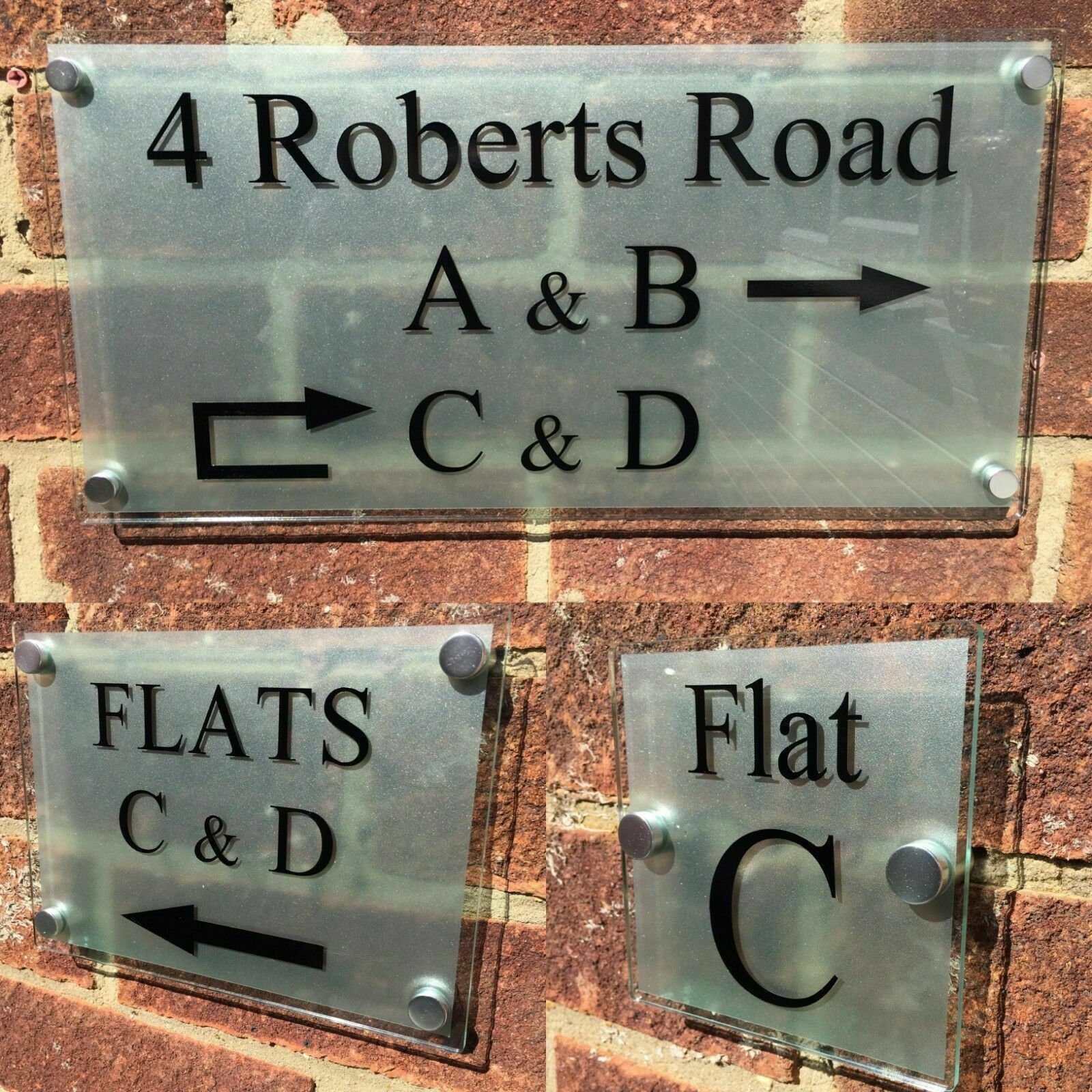 Modern Glass Acrylic Custom Building Directional Wall Sign ...