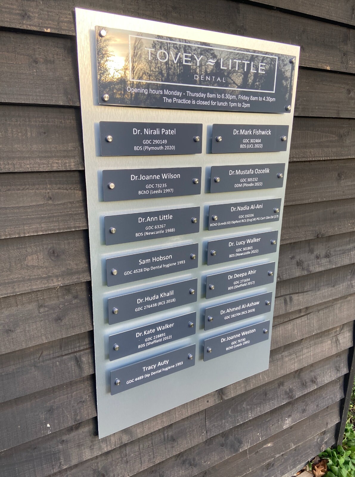 Doctors / Dentist Name and Title Entrance Wall Sign, Modern Multi Sign ...