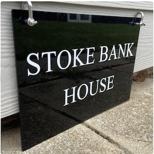 Double Sided Gloss Acrylic Personalised Hanging House Name/number Sign ...