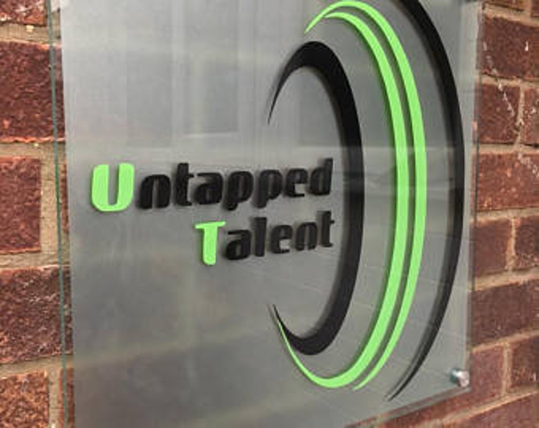 Business Sign Plaque Modern Commercial Sign Glass Acrylic Large Sign ...