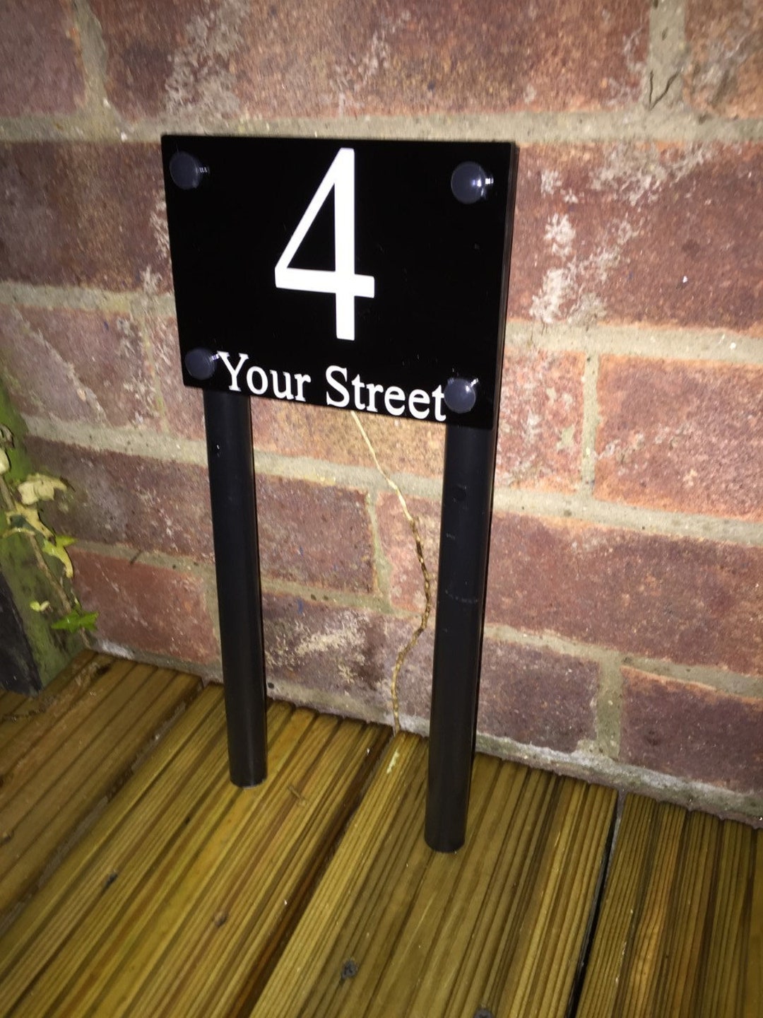 SMALL Freestanding Door Number Lawn Sign, Standing House Sign Entrance ...