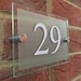 Modern Toilet Glass Acrylic Directional Sign Plaque, Custom Toilet Wall ...