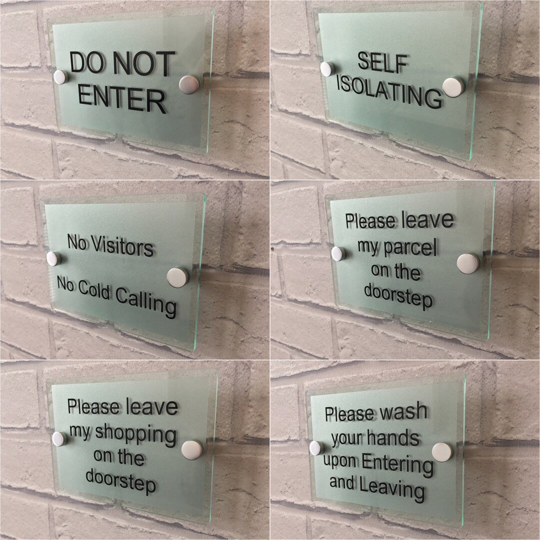Glass Acrylic Stand off Door Signs Custom Commercial Staff Only ...