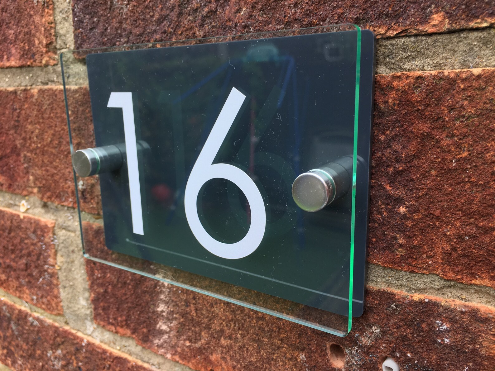 Modern House Sign Door Number Street Glass Effect Acrylic Dark - Etsy