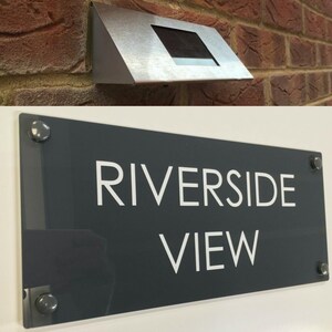 Contemporary Modern House Number Sign Printed Address Signage - Dark ...