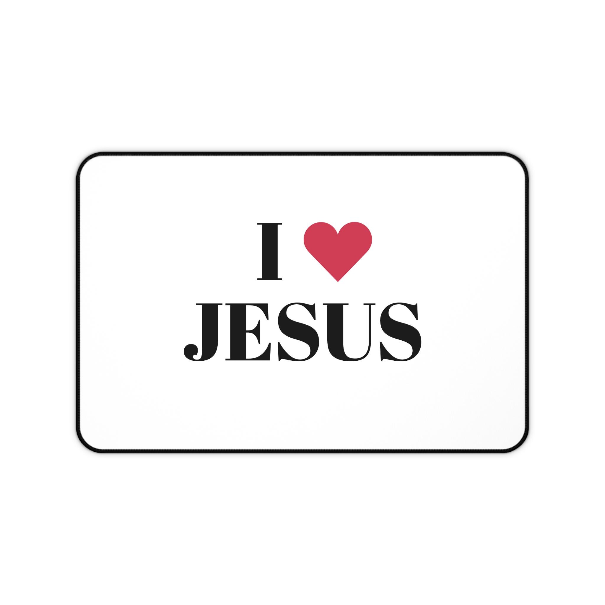 Christian Desk Mat, I Love Jesus Computer Mat, Religious Quote Office ...