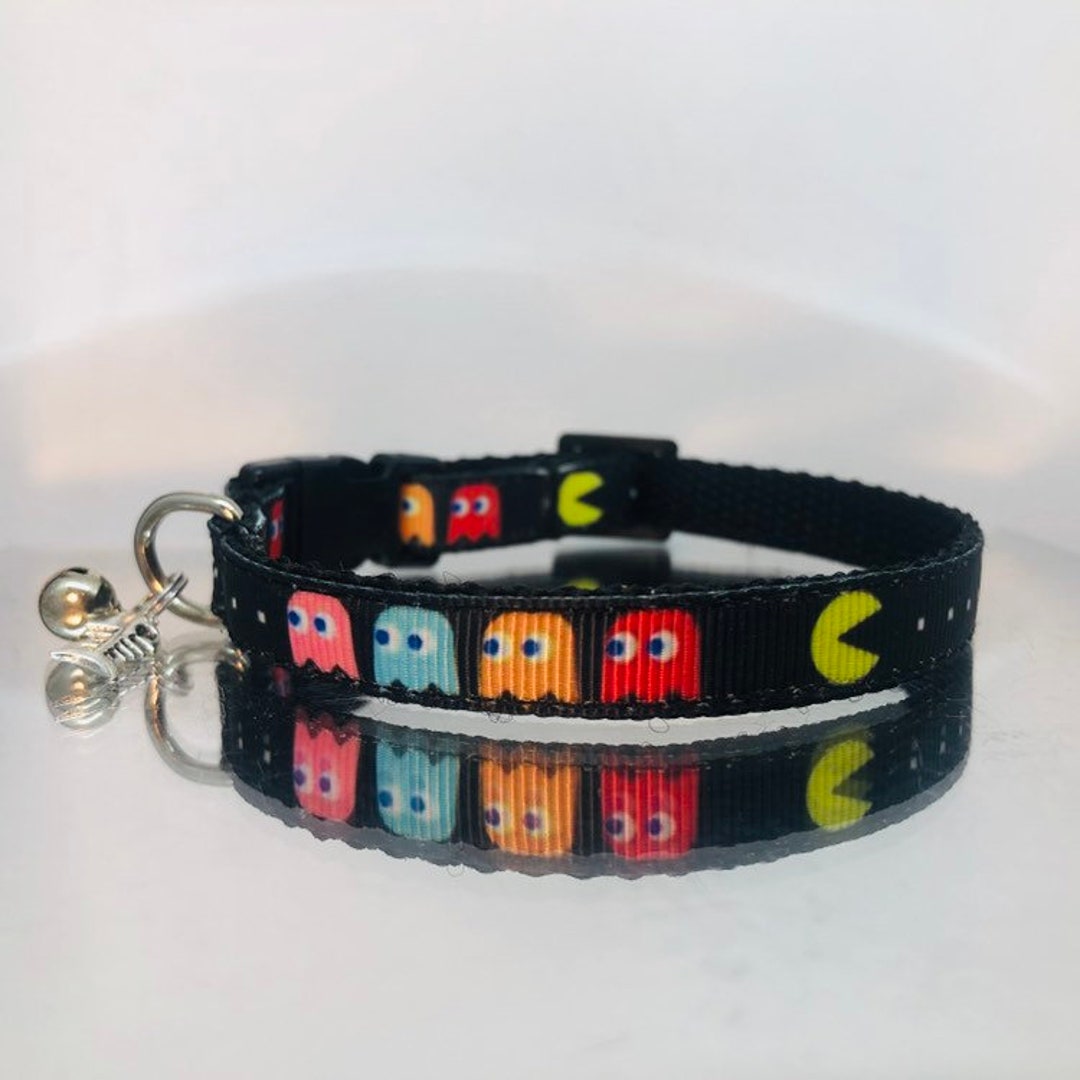 Pac-man Safety Breakaway Cat Collar, Charm and Bell, Videogames, Retro ...