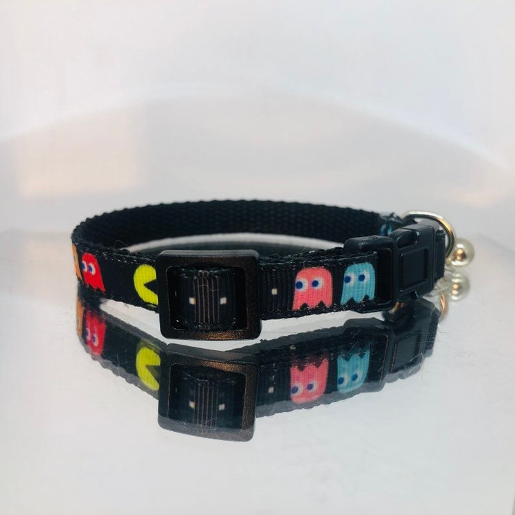 Pac-man Safety Breakaway Cat Collar Charm and Bell | Etsy