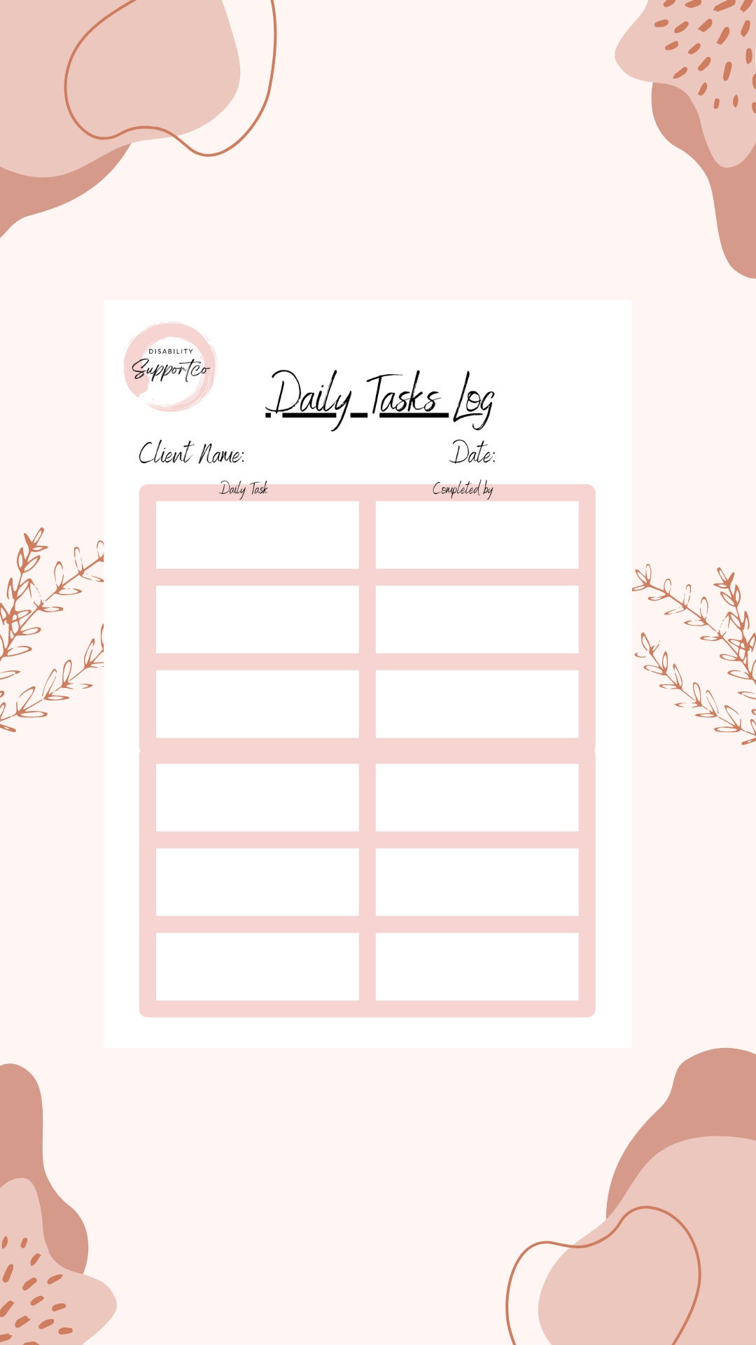 Daily Tasks Log - Etsy