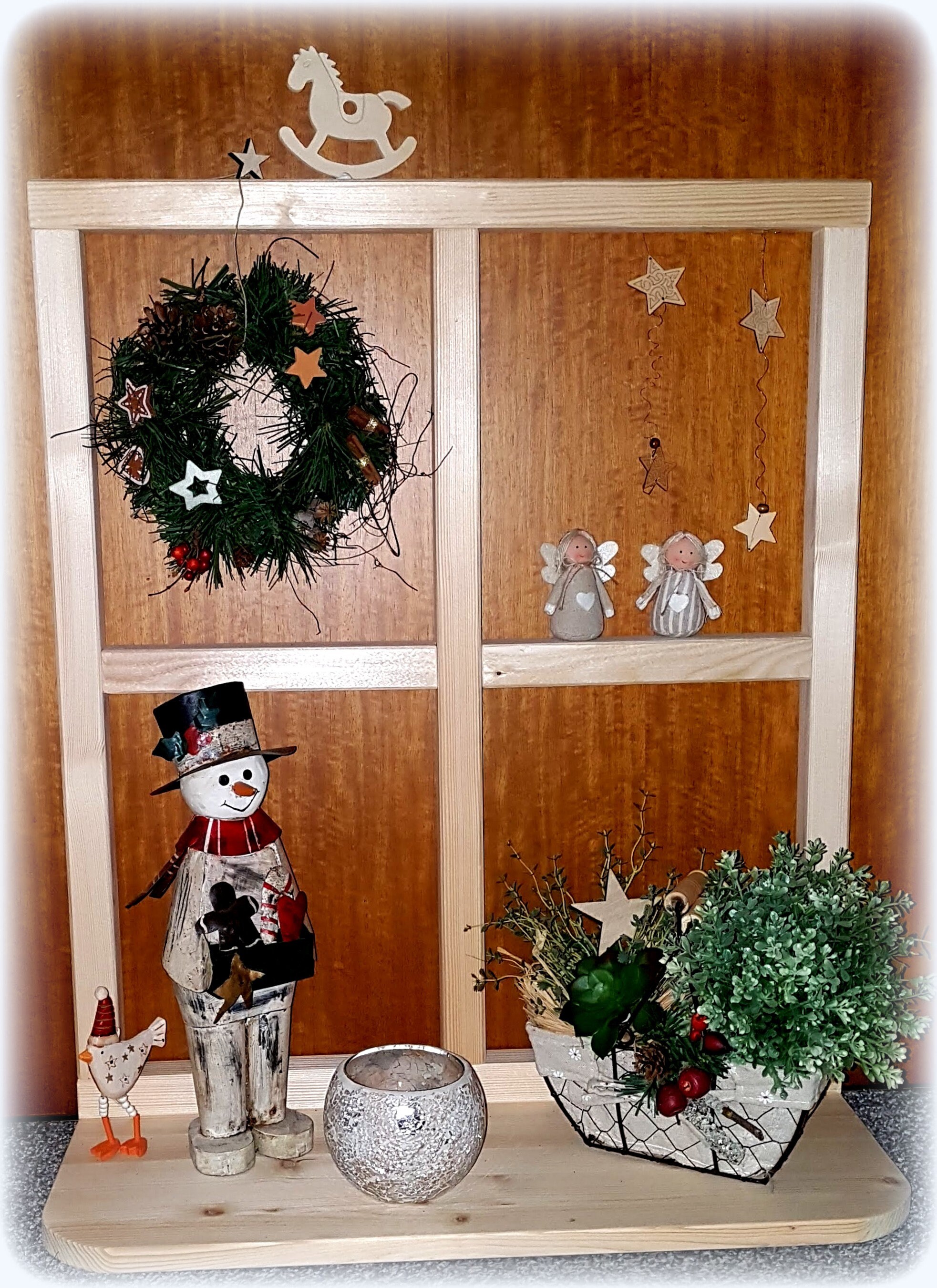 Decorative window frame with window sill 60 x 70 cm NEW Wood | Etsy