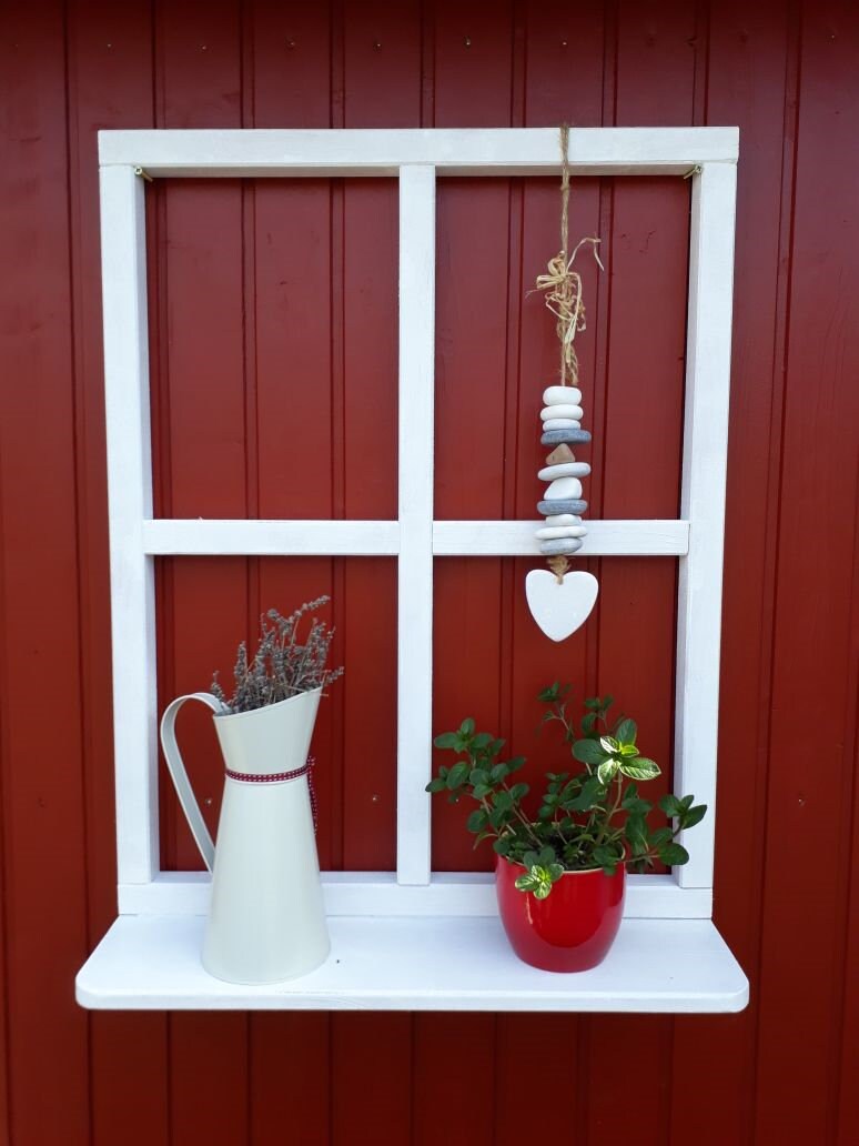 Decorative window frame with window sill 60 x 70 cm NEW Wood | Etsy