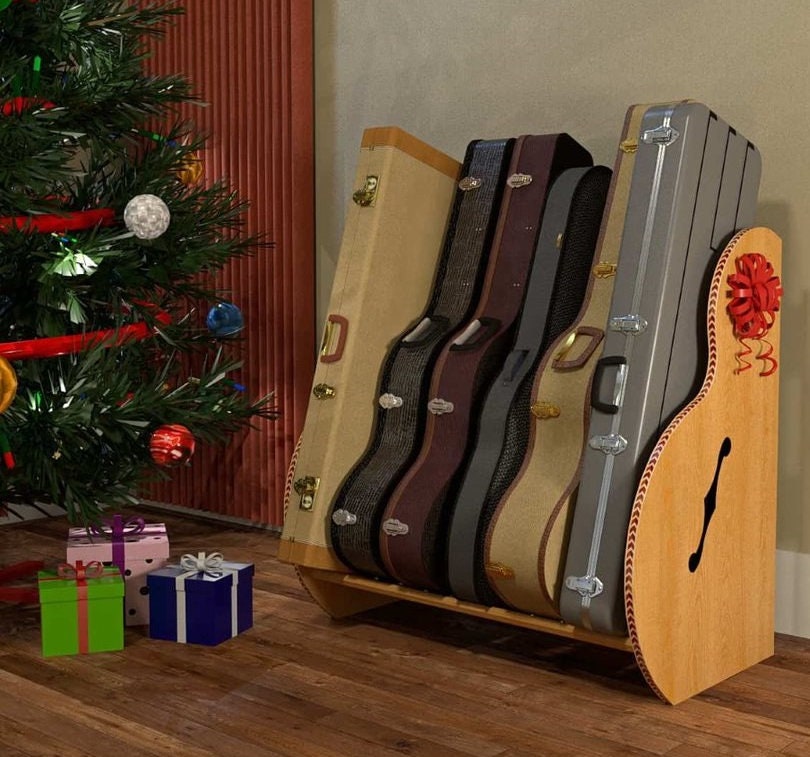 The Studio™ Deluxe Multiple Guitar Case Storage Rack Holds Acoustics ...