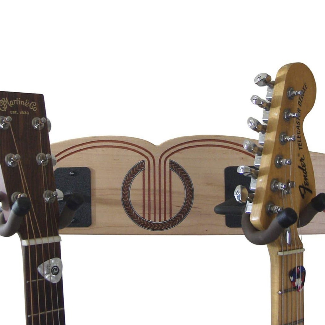 The Pro-file™ Wall Mounted Multi Guitar Hanger Space Saving Rack Holds ...