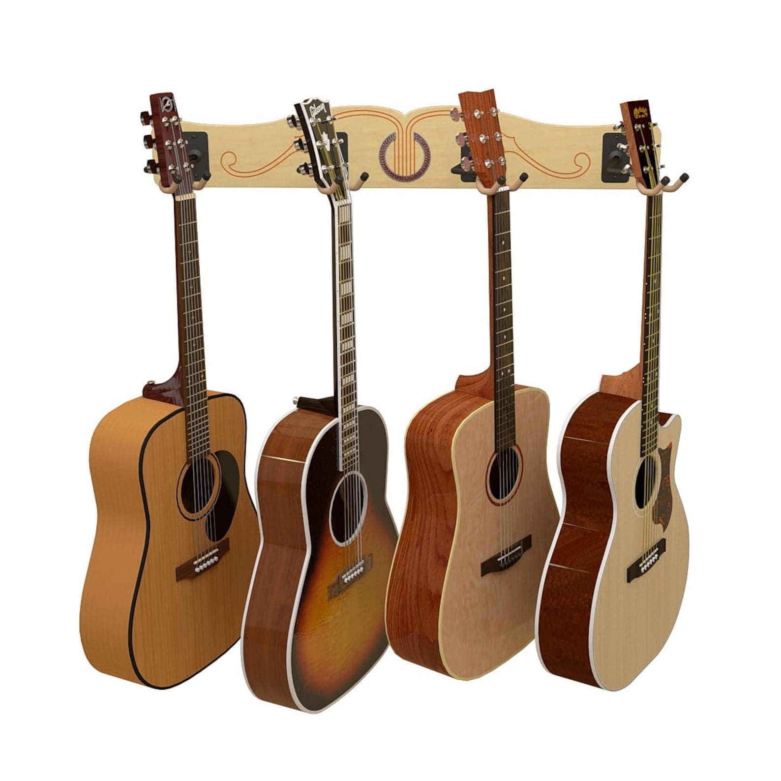 The Pro-file™ Wall Mounted Multi Guitar Hanger | A Thoughtful Gift for ...