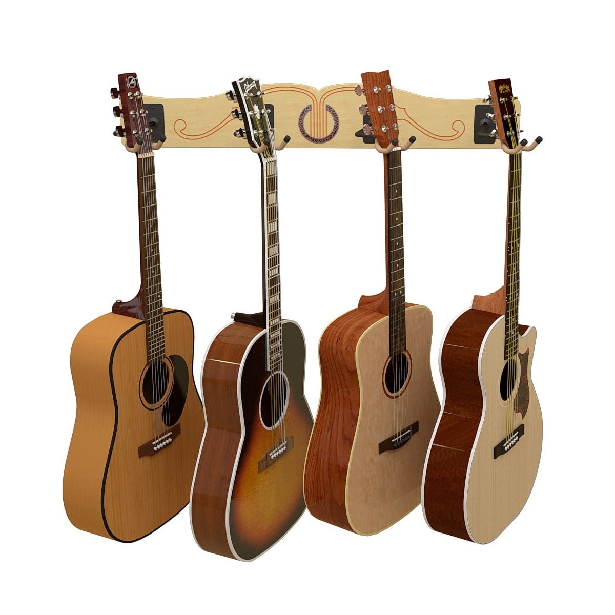 The Pro-file™ Wall Mounted Multi Guitar Hanger | A Thoughtful Gift for ...