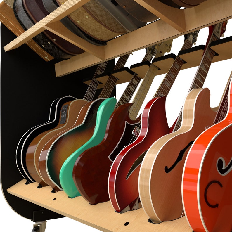 Double-stack Guitar Organizer | Nitro-safe Storage Rack, USA Made - Etsy