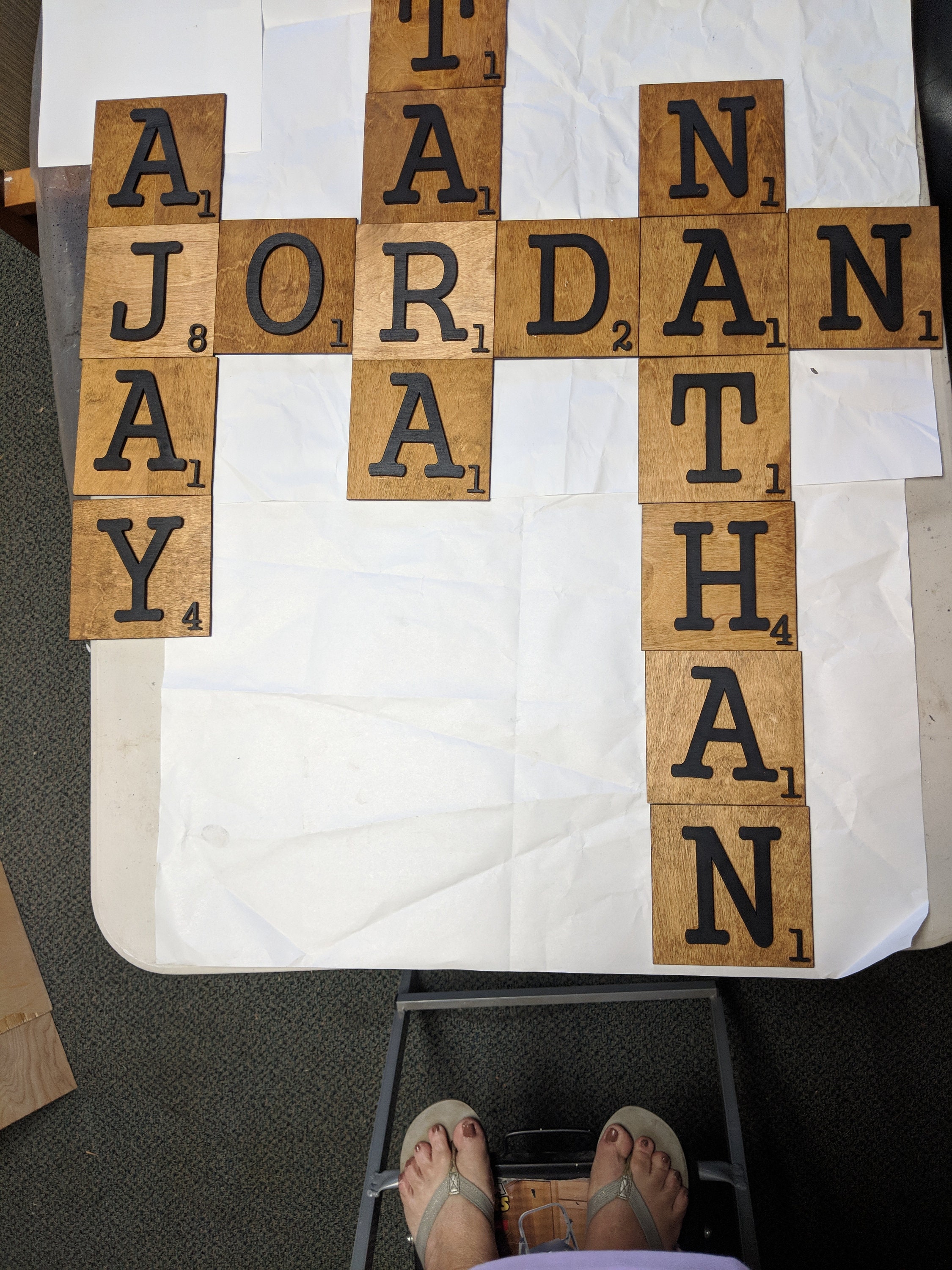 5 Scrabble Wall Art Letters With Personalized Name - Etsy