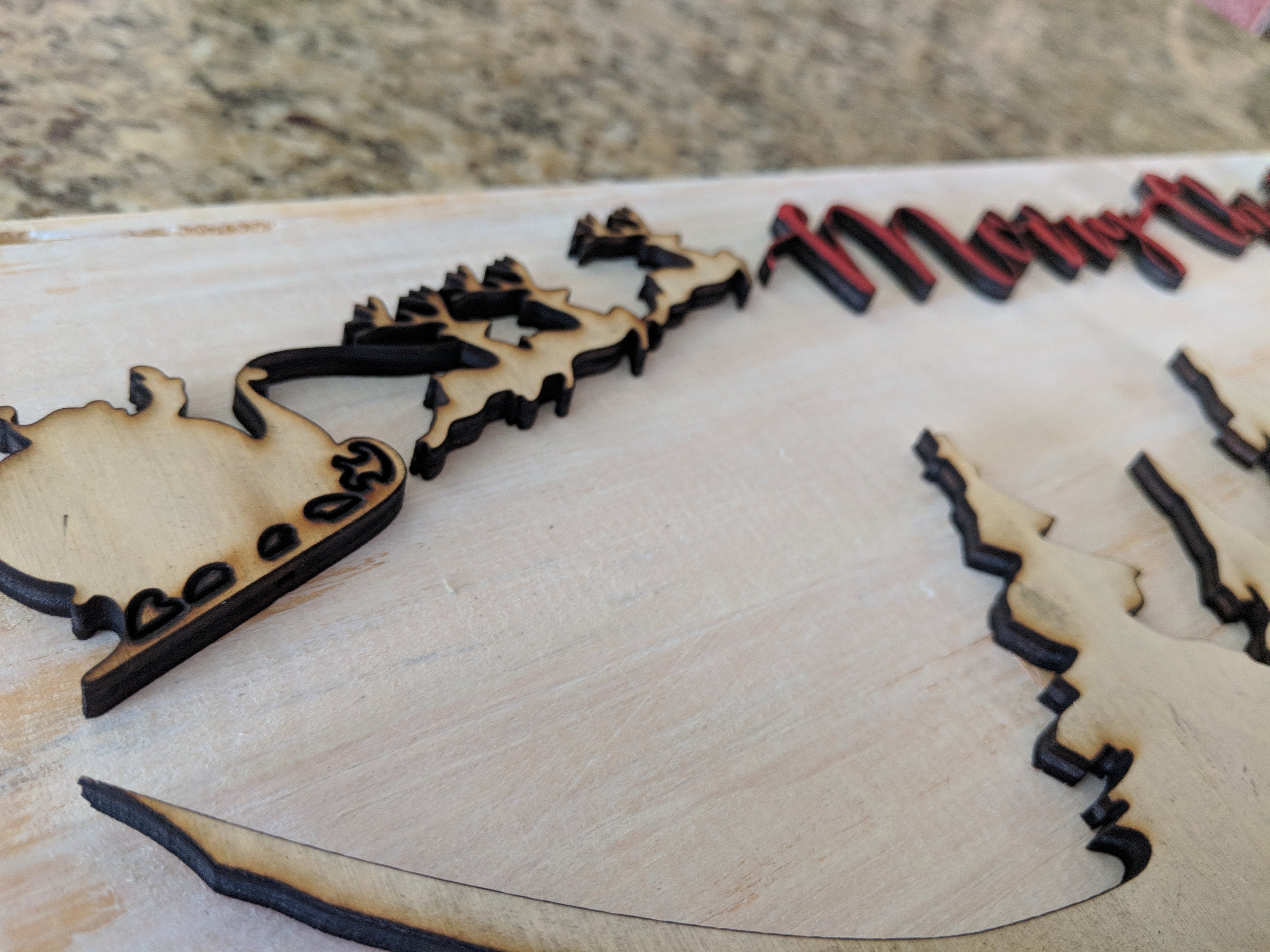 Santa Sleigh and Reindeer Welcome Sign With Rocking Trees Made - Etsy