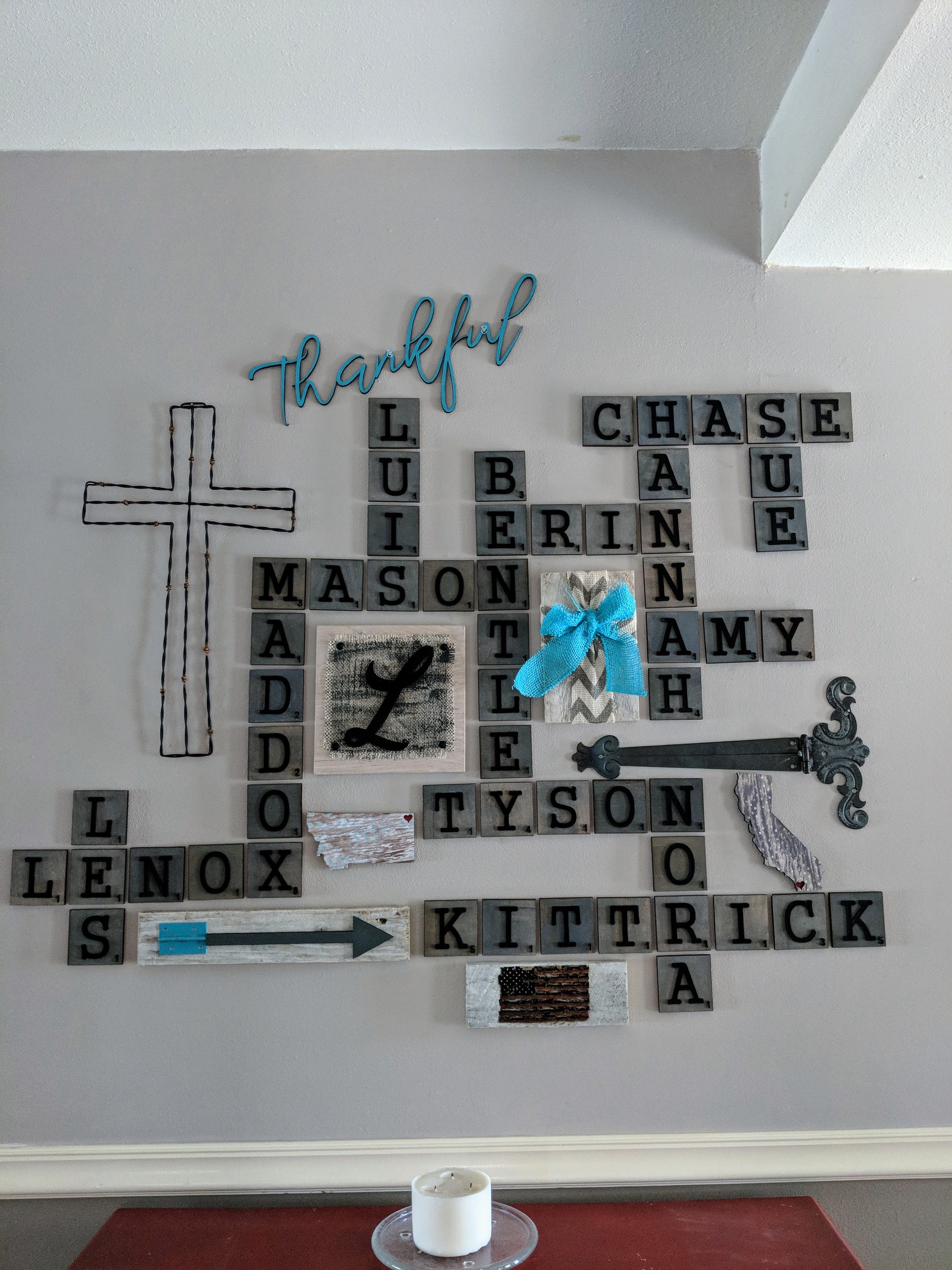 5 Scrabble Wall Art Letters With Personalized Name - Etsy