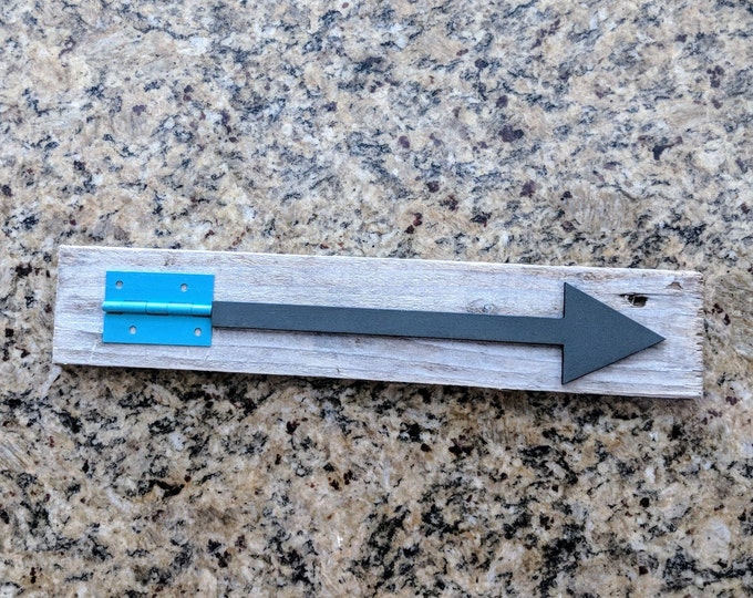 Directional Arrow Made With a Real Hinge on Reclaimed Wood Accented ...
