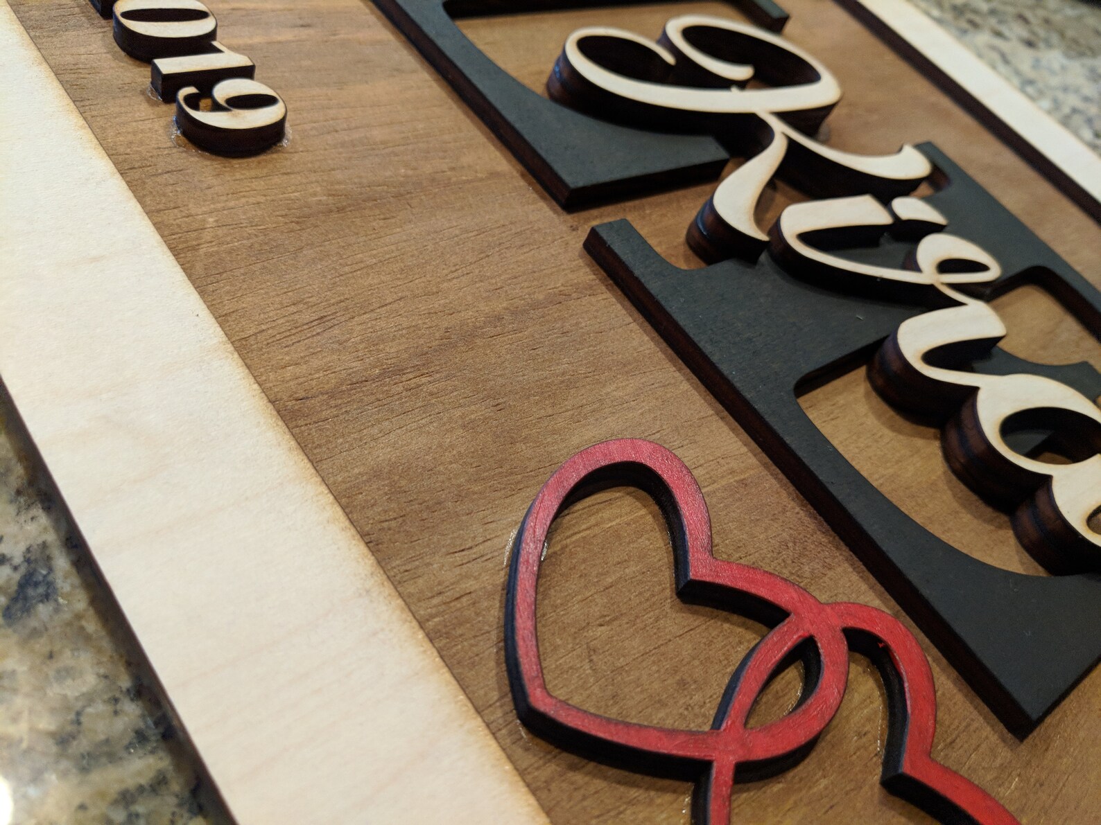 Framed 3D Sign of Last Name With First Names attached great | Etsy