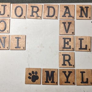 5 Scrabble Wall Art Letters With Personalized Name - Etsy