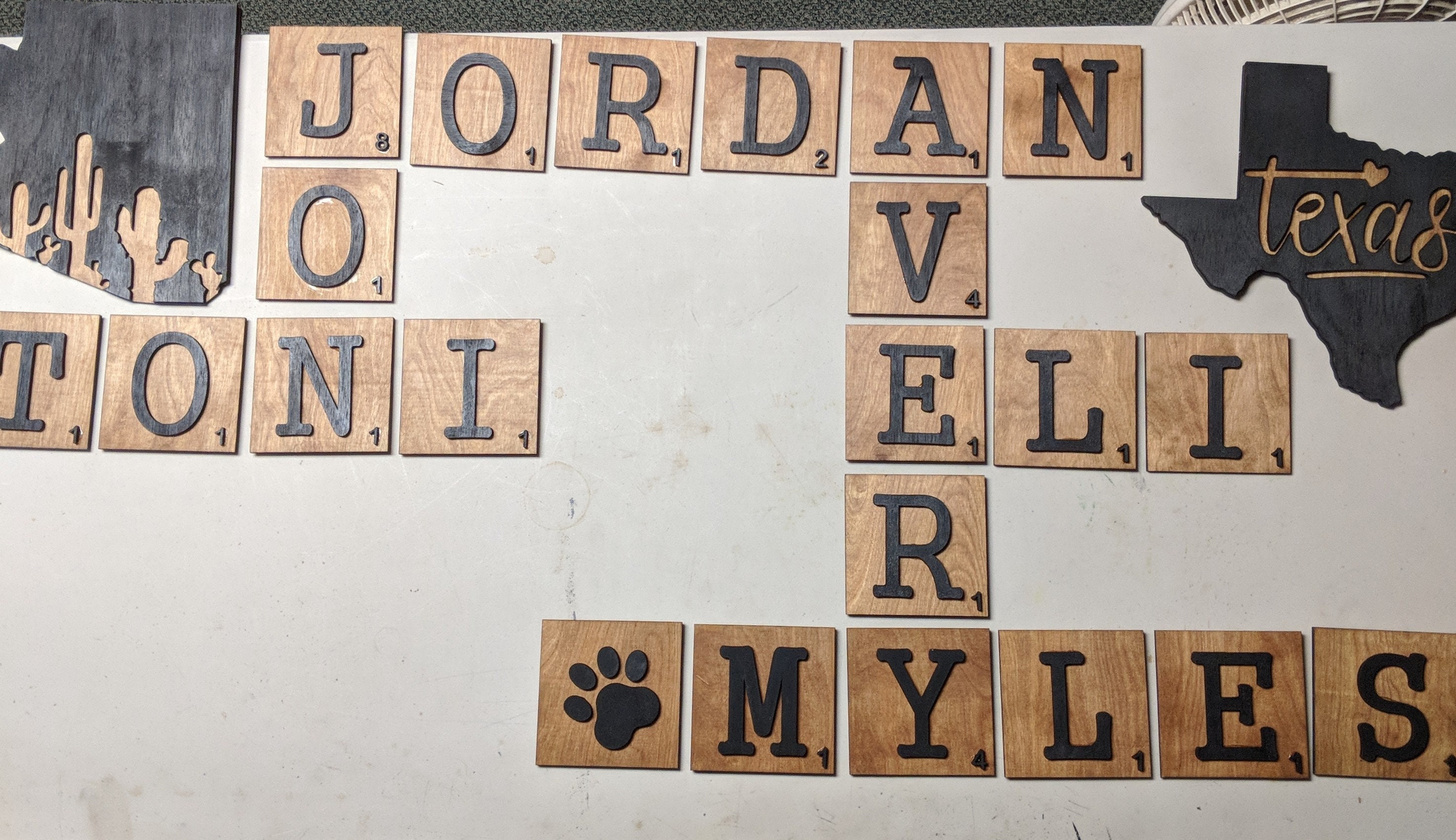 5 Scrabble Wall Art Letters With Personalized Name - Etsy