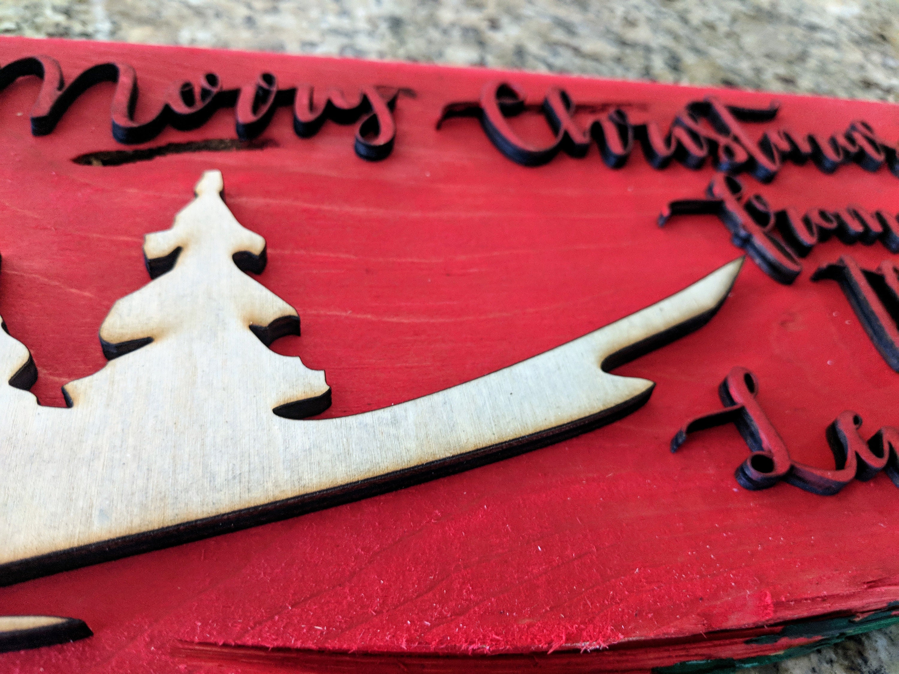 Santa Sleigh and Reindeer Welcome Sign With Rocking Trees Made | Etsy