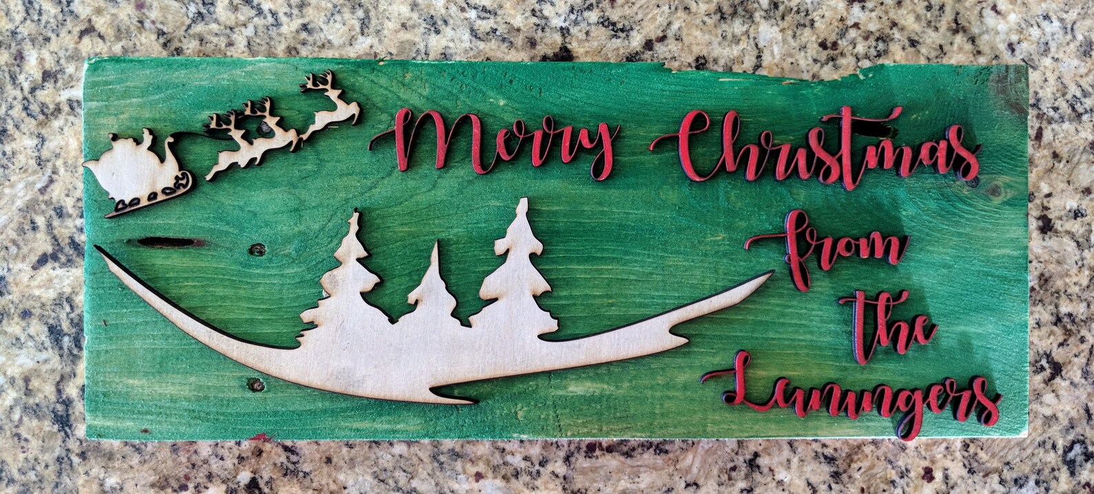 Santa Sleigh and Reindeer Welcome Sign With Rocking Trees Made | Etsy