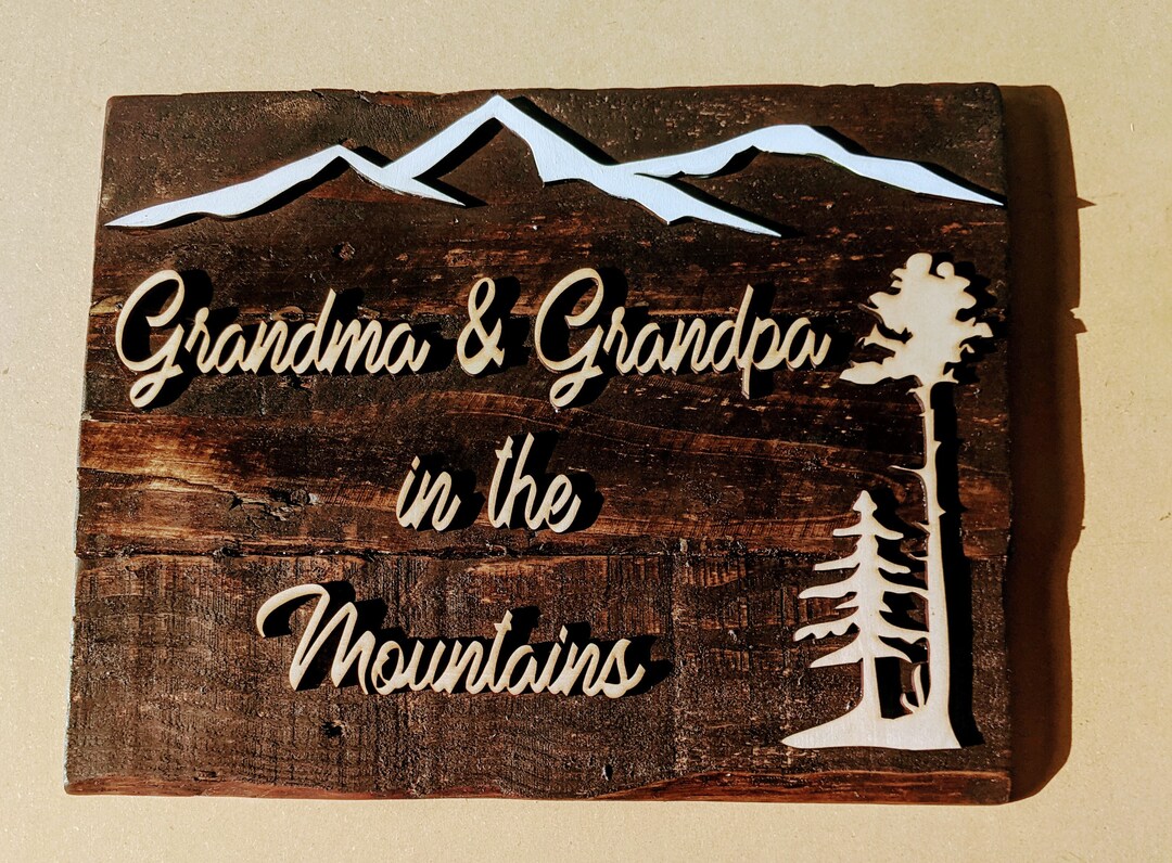 Mountain Name Door Hanger W/ Personalized Family Name - Etsy