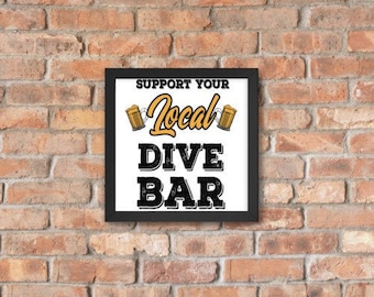 Dive Bar Poster - Etsy