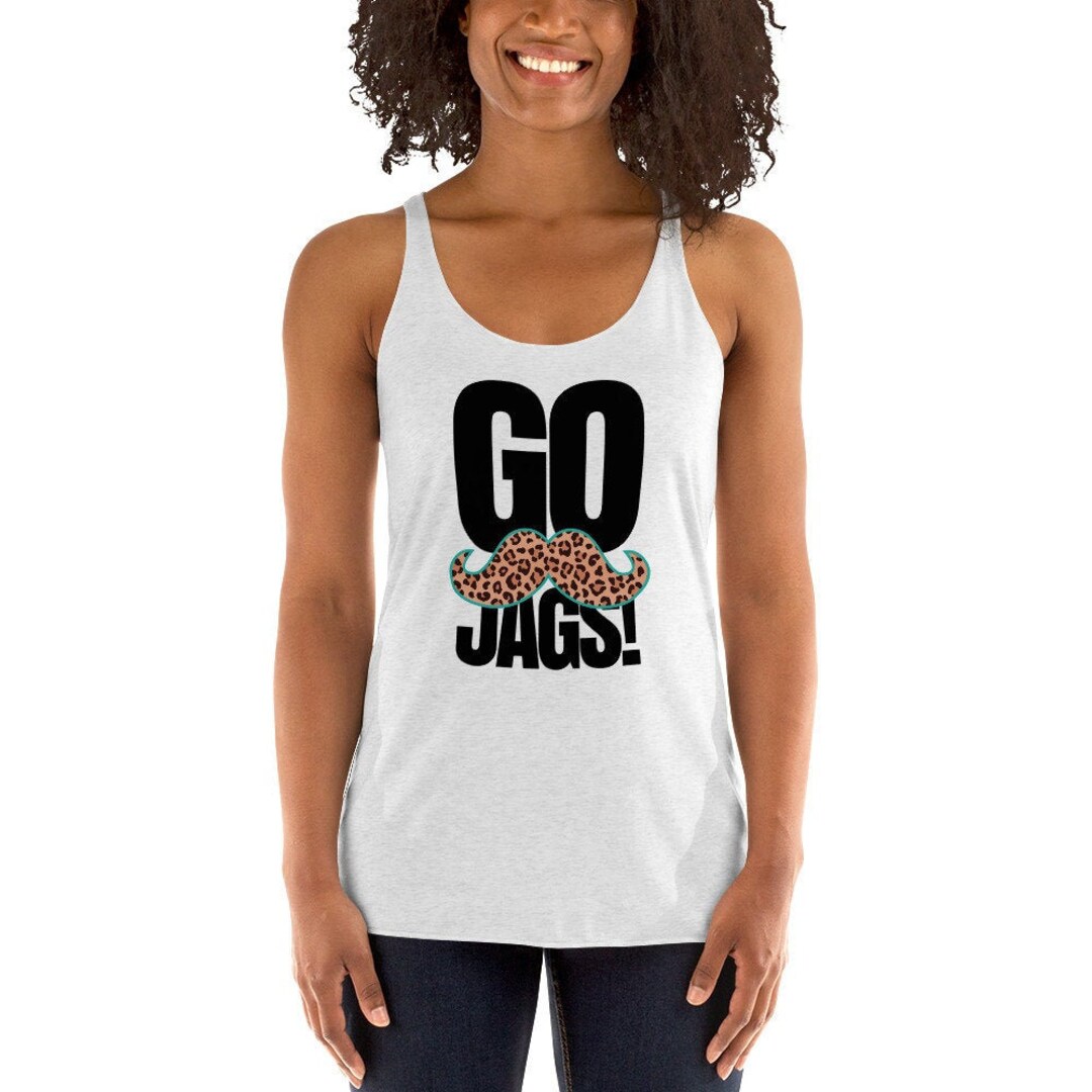 Go Jags! Women's Racerback Tank Top With Jaguar Print Mustache - Etsy
