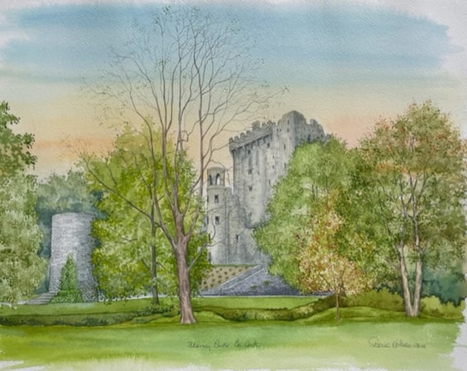 Blarney Castle Painting Ireland Landscape Watercolor Art Print County ...