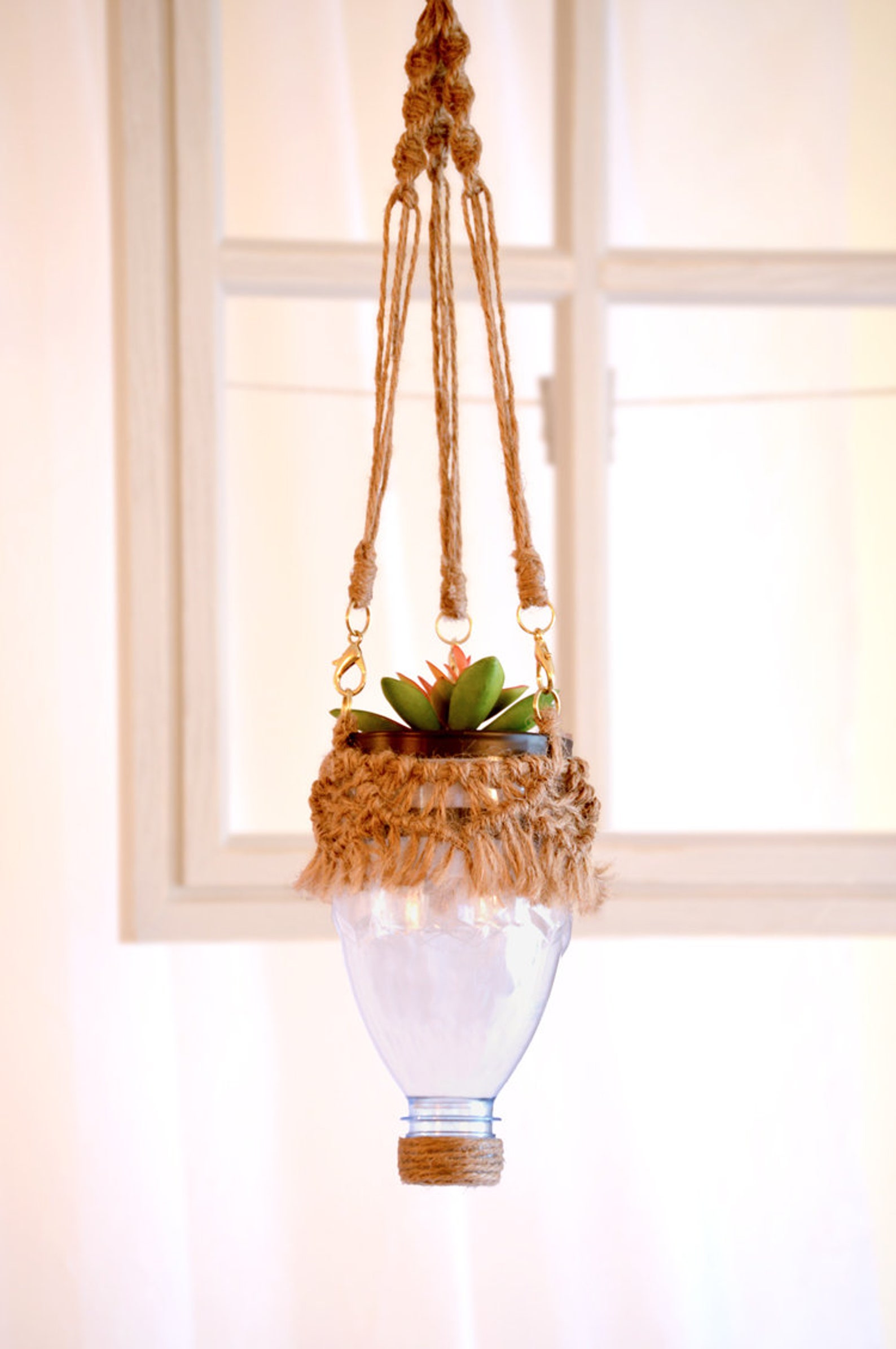 Natural Jute Macrame Hanging Planter - Etsy