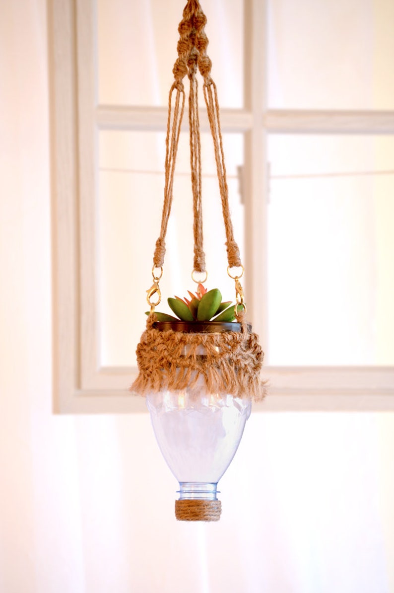 Natural Jute Macrame Hanging Planter - Etsy
