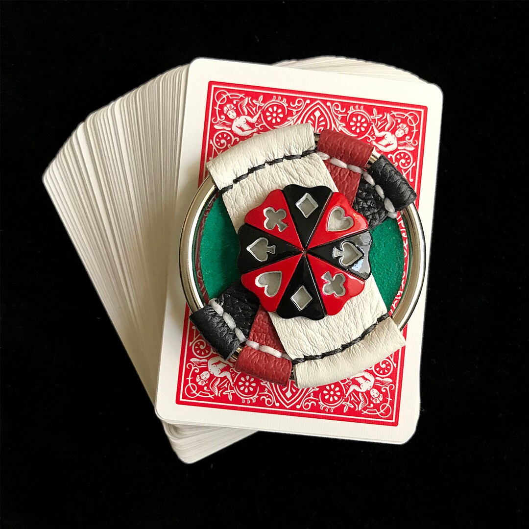 Card Suits Poker Card Guard / Protector / Hand Painted Metal Concho ...