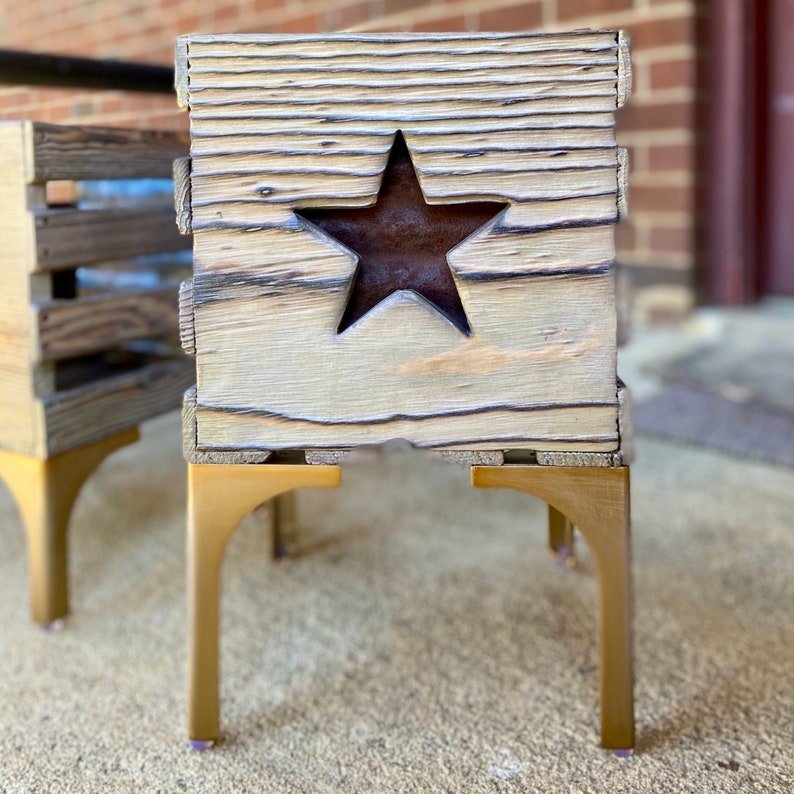 Shou Sugi Ban Style Charred Wood Crate Planter W/ Brushed Gold - Etsy