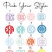 Monogram Car Decal, Monogram Vinyl Decal, Glitter Monogram Vinyl Decals ...