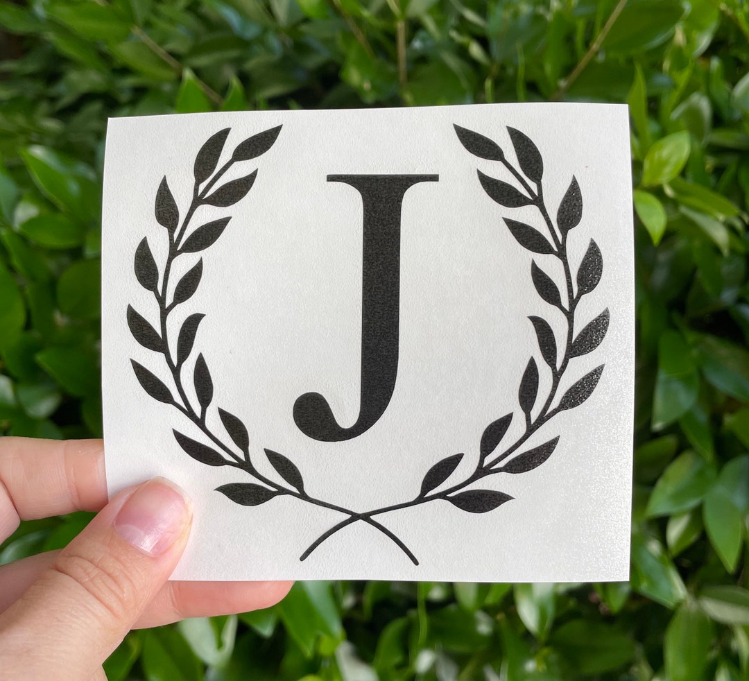 Laurel Monogram, Initial Decal, Last Name Monogrammed Decal, Wedding ...