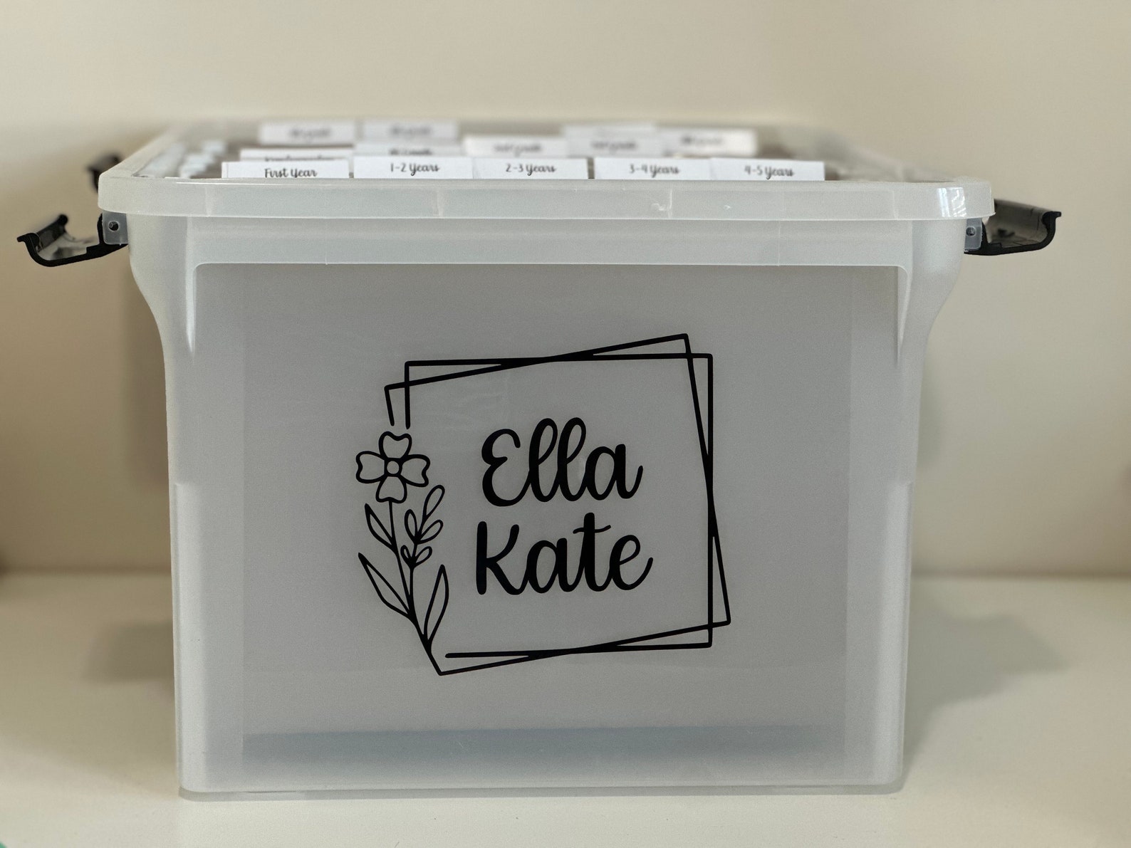 KIDS Vinyl Name Decal, Milestone Tote Decal, File Box Decal, School ...