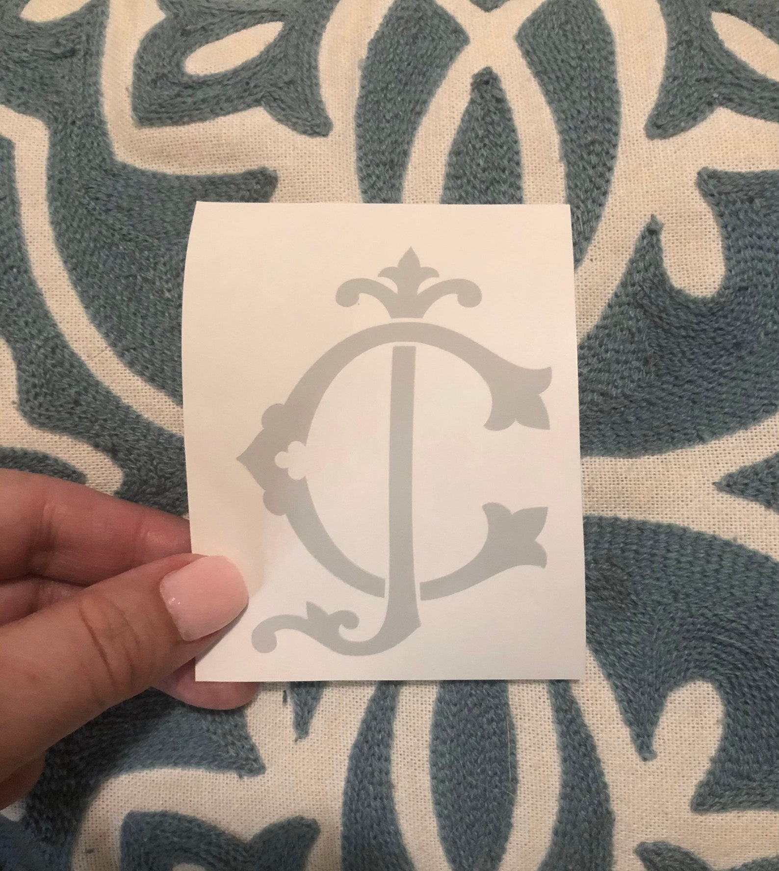 2 Letter Monogram Vinyl Decal, 2 Letter Monogram Sticker, Initials ...