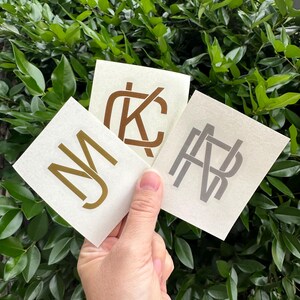 2 Letter Monogram Vinyl Decal, 2 Letter Monogram Sticker,men’s Initials ...
